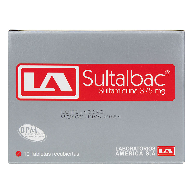 Sultalbac 375 Mg 10 Tabletas La – Droguería Refugio Covelli